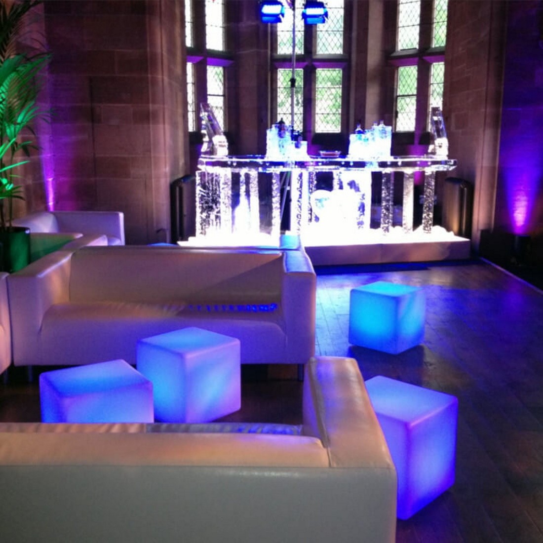 Geco - Lampada da esterno ricaricabile, cubo 50x50 cm, LED 4W RGB